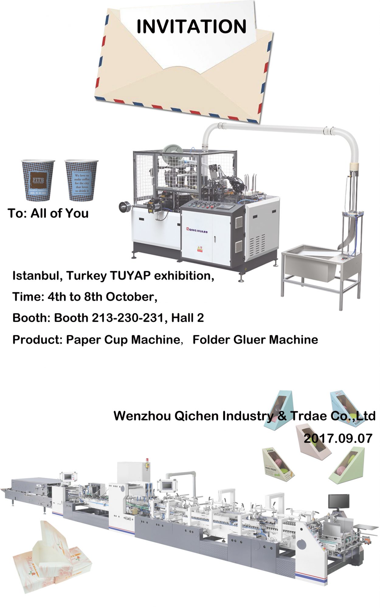 Paper cup box machine TUYAP exhibition Istanbul Turkey | Disposable ...
